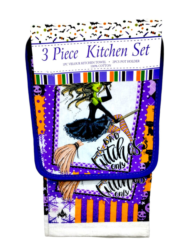 Halloween- 3Pice Kitchen Set "Bad Witches"