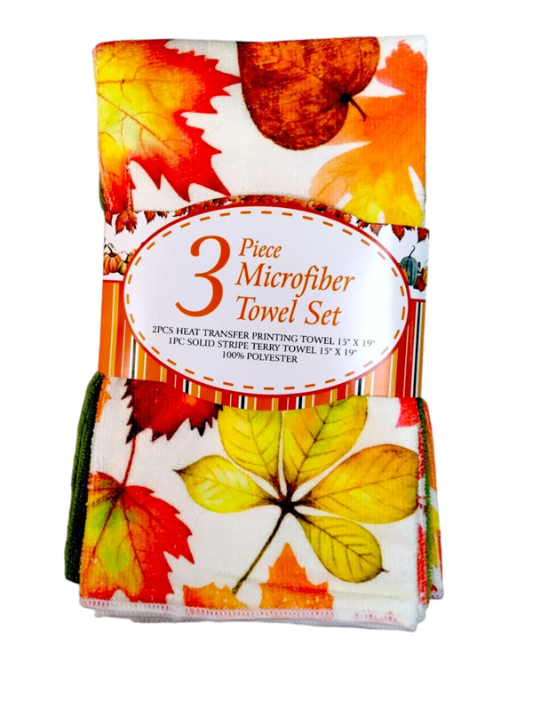 Autumn- 3Piece Microfiber Towel Set "Autumn Leaves"