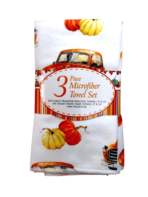 Fall- 3Piece Microfiber Towel Set " Pumpkin"